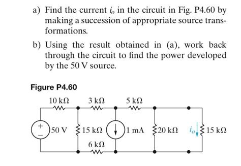 Solved A Find The Current Io In The Circuit In Fig P Chegg