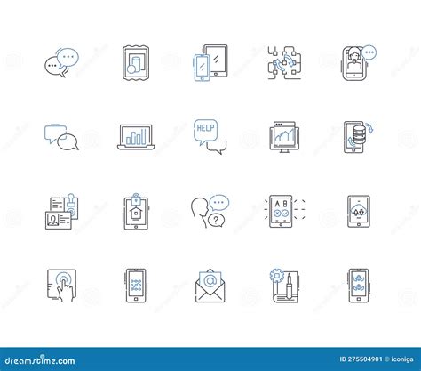 Team Strategy Line Icons Collection Collaboration Coordination Synergy Planning Alignment