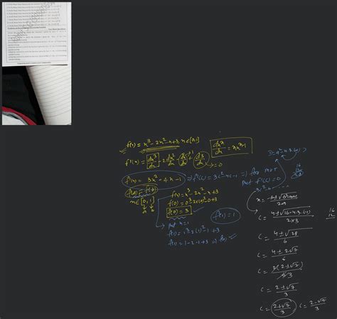2 Verify Mean Value Theorem For The Function F X X2−1 X∈[2 3]3 Veilfy