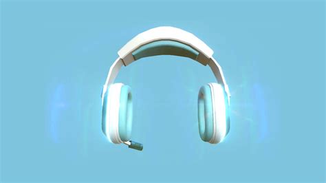 Headset 05 White And Blue 3d Model By Gsommer