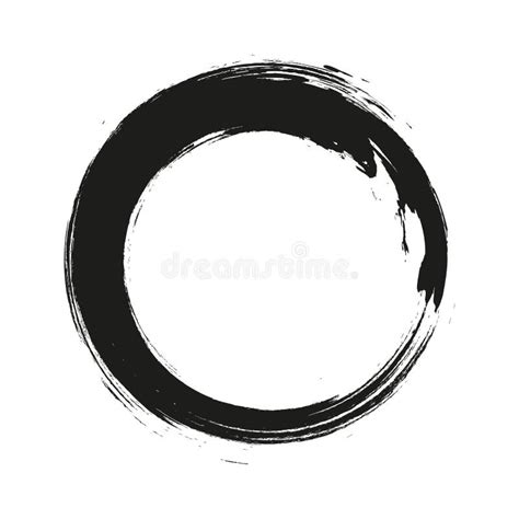 导航刷子油漆冲程圈子在白色背景的 墨水手拉的画笔圈子 商标，标签设计元素 向量例证 插画 包括有 查出 图标 132470504