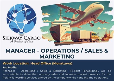 Operations Manager Freight Forwarding Puwakaramba Group Of Companies