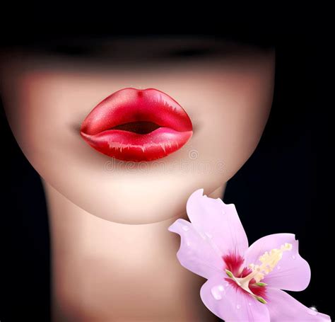 De Achtergrond Van De Manier Een Vrouw Met Rode Lippen Vector