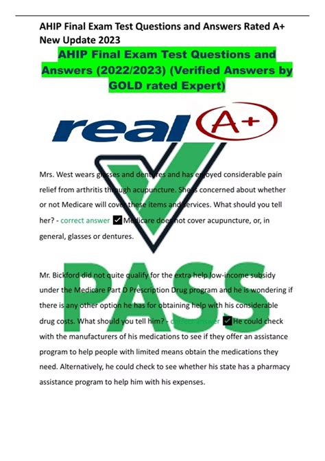 Ahip Final Exam Test Questions And Answers 20222023 Verified