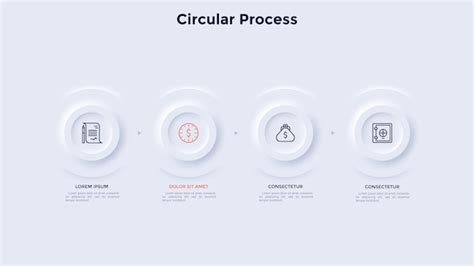 Premium Vector Four Round Buttons Placed In Horizontal Row Concept Of