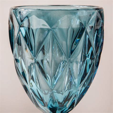 Textured Drinkware Glass Blue Set Of 6 300 Ml Online Premium Wine
