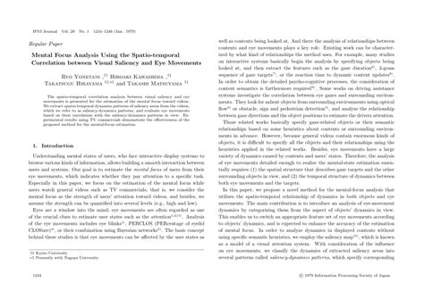 Pdf Mental Focus Analysis Using The Spatio Temporal Correlation Between Visual Saliency And