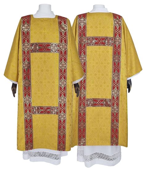 Semi Gothic Dalmatic With Deacon Stole Decorated Of Woven Liturgical