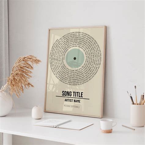 Custom Song Lyrics Print Personalized Music Poster Personalised