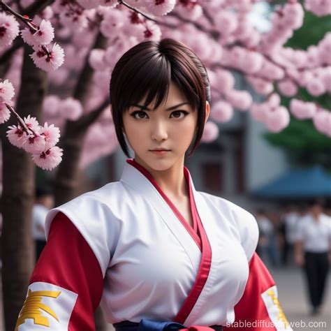 Sakura Kasugano The Character From Street Fighter In Full Body Prompts