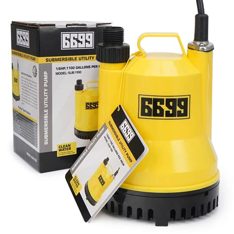 6699 16hp Portable Utility Pump Submersible Small Backup Sump Pump To Drain Water From Flooding