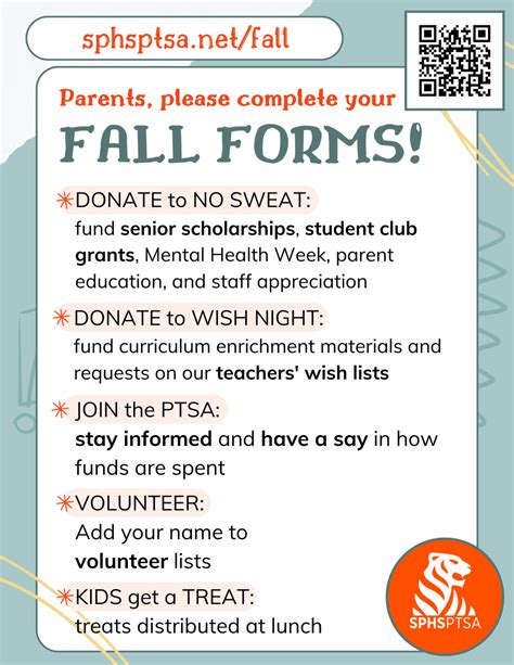 Fall Forms Sphs Ptsa