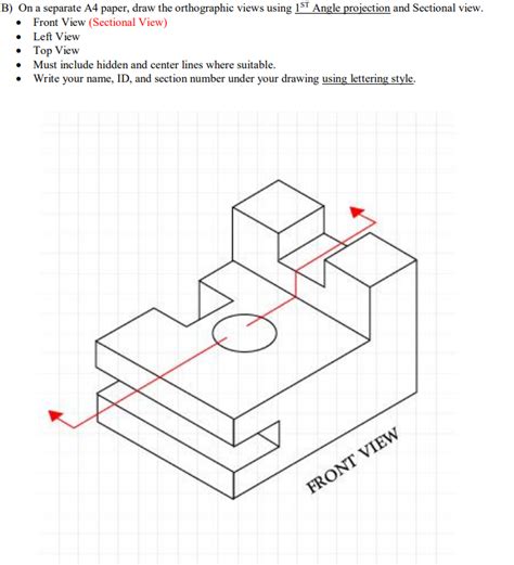 solved b on a separate a4 paper draw the orthographic