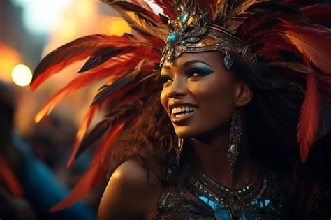 Premium Photo Beautiful Samba Dancers On Carnival