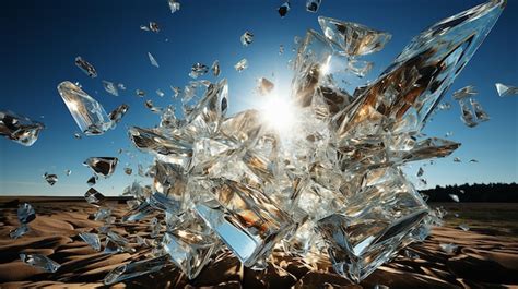 Simple Single Glass Cube Explode Premium Ai Generated Image