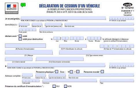 Document De Cession De Véhicule À Imprimer Tanant
