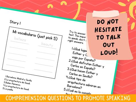 Spanish Beginner Worksheets For Adults Reading Comprehension
