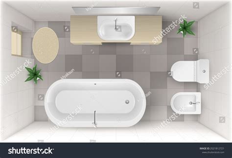 Bathroom Interior Top View Room Bath Stock Vector Royalty Free