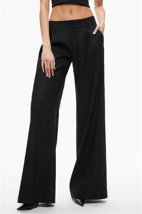 Alice Olivia Eric Low Rise Linen Trouser Editorialist