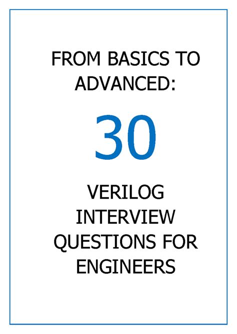 30 verilog interview questions from basics to advanced 30 verilog