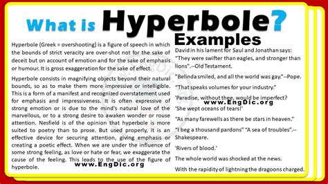 What Is Hyperbole Examples English Or Arabic Text Poster