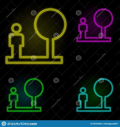 People Sign Neon Color Set Icon Simple Thin Line Outline Vector Of Image Icons For Ui And Ux