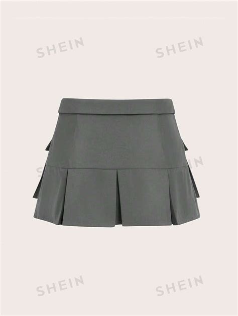 Anitta X Shein Shein Icon Minifalda Cargo Con Dobladillo Plisado Y