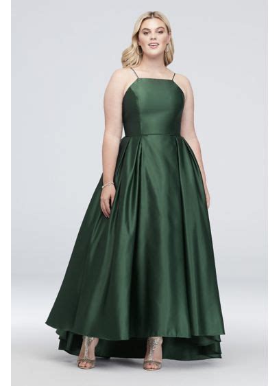 High Neck Satin Ball Gown Davids Bridal Plus Size Gowns Formal