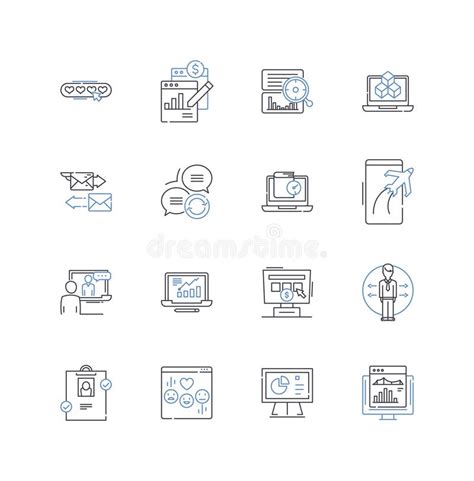 Online Resources Line Icons Collection Internet Web Websites
