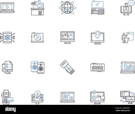 Electronics Outline Icons Collection Electronics Gadgets Tvs Phones