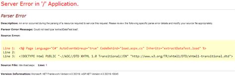 C Parse Error In ASP NET Application Stack Overflow