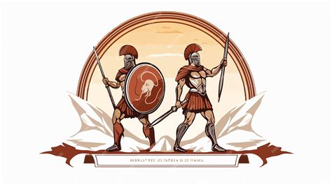 Ancient Greek Warriors Hector And Achilles In Battle Scene Premium Ai