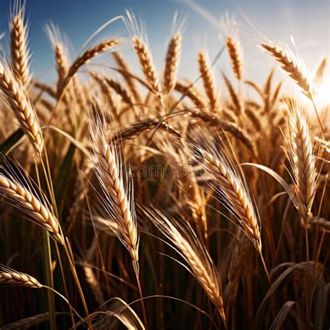 Barley Grain Plant Ready For Harvest In Farm Field Stock Illustration