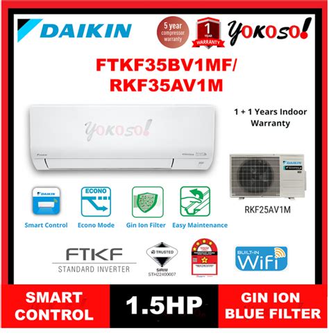 Daikin Ftkf35c Rkf35c 1 5hp R32 Gin Ion Filter Wifi Standard Inverter