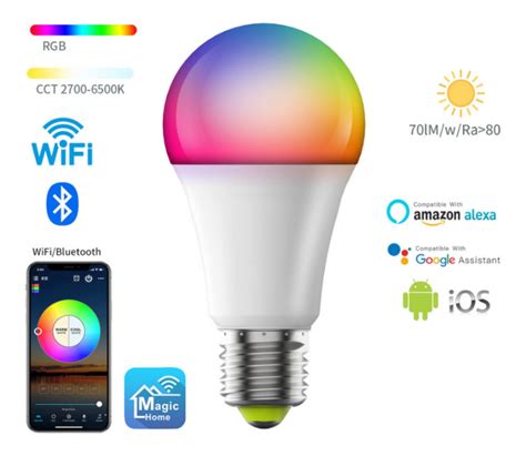 Focos Inteligente Wifi Rgbcw W Led E Para Alexa Bluetooth Meses Sin Intereses