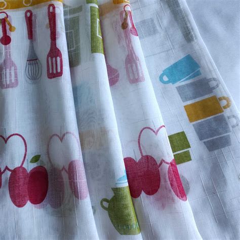 Cortina De Cocina Visillo Estampados Con Presillas Grandado