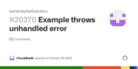 Example Throws Unhandled Error · Issue 20370 · Dotnetaspnetcoredocs