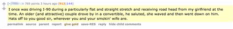 Redditor Receives Fellatio From His Girlfriend While Driving Elderly Patriotic Supermodel