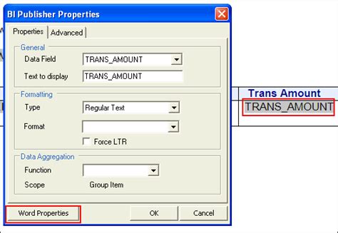 creating rtf templates by using bi publisher 11g template builder for word