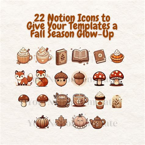 Autumnfall Notion Icons For Notion Templates Pumpkin Spice Theme