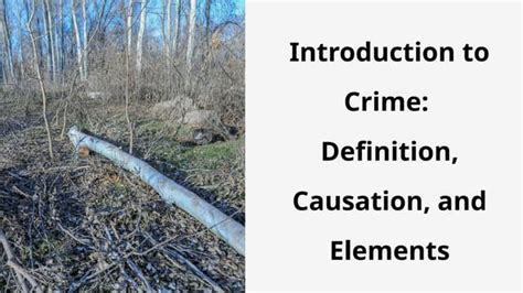 Introduction To Crime Definition Causation And Elements Pptx