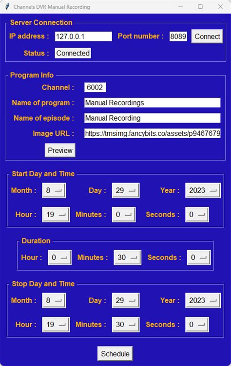 Gui App To Make It Easy To Schedule Manual Recordings Hacks