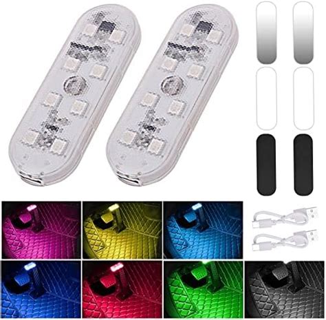 URAQT LED Luci Per Auto Interni 2 Pezzi 7 Colori Luci Led Interne Per