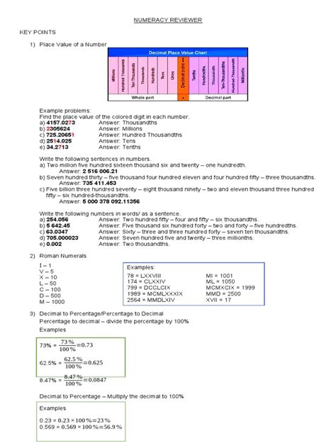 Numeracy Reviewer Pdf Area Multiplication