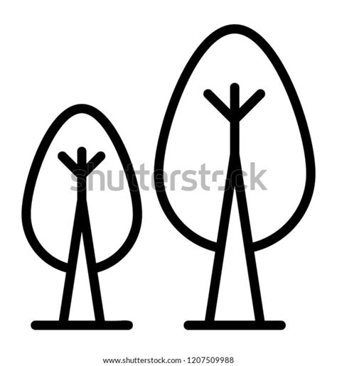 Small Big Trees Together Forest Icon Stock Vector Royalty Free