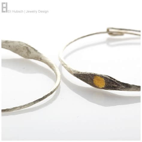 Pure Silver And Gold HOOP EARRINGS Hand Forged And Shaped Etsy