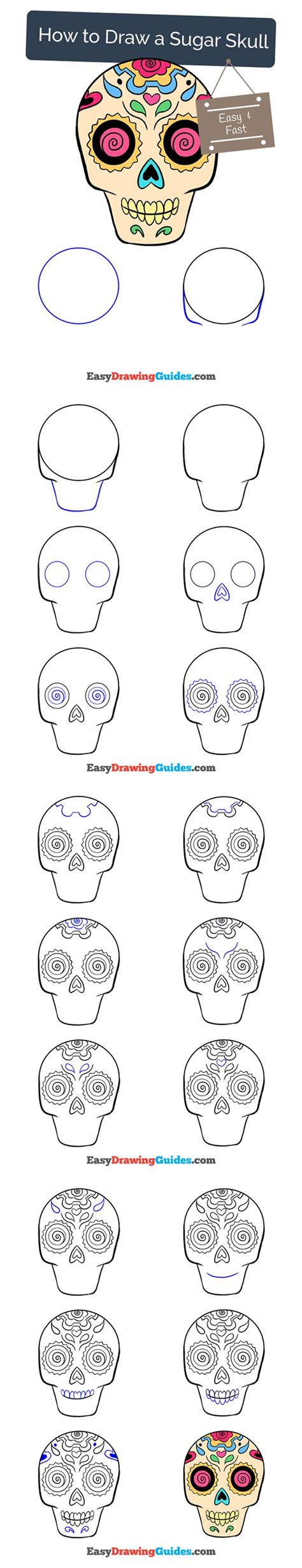 Sugar Skull Drawings Step By Step