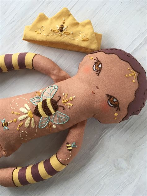 Diy Cut And Sew Sweet Bea Doll With Embroidery Cloth Doll Embroidery