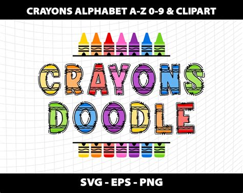 Crayones Doodle Letras Alfabeto Svg Cliparts Regreso A La Escuela