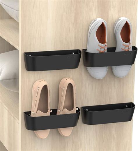 Dropship Wall Mounted Shoes Rack 4pack With Sticky Hanging Strips